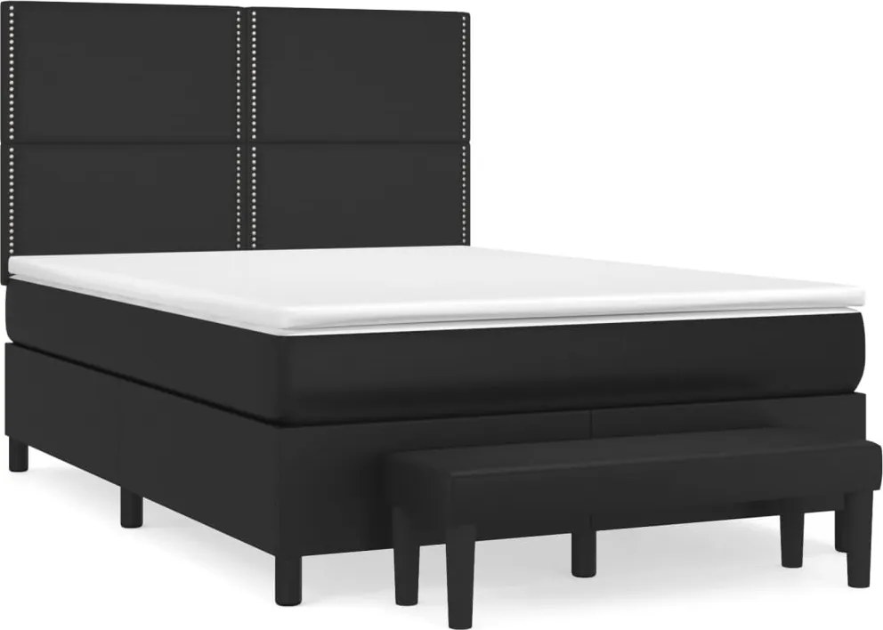 Box spring postel s matrací černá 140 x 190 cm umělá kůže 3137599