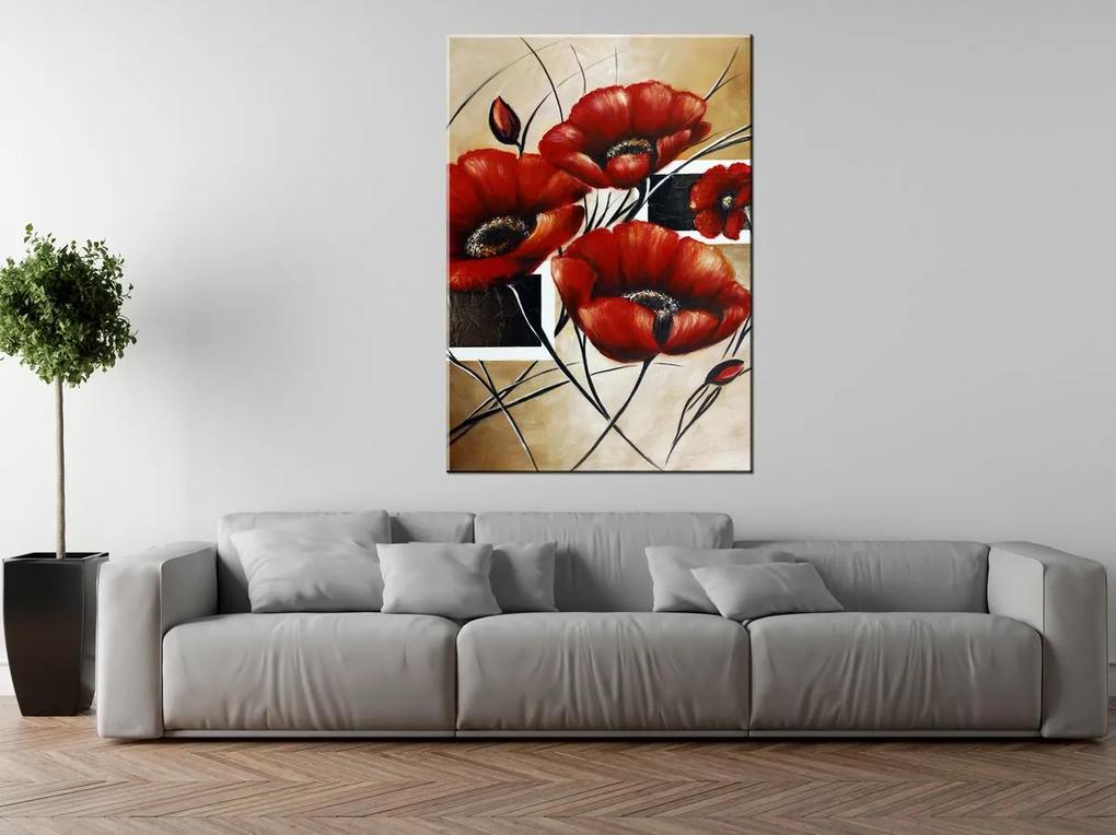 Gario Ručně malovaný obraz Polní mák Rozměry: 70 x 100 cm