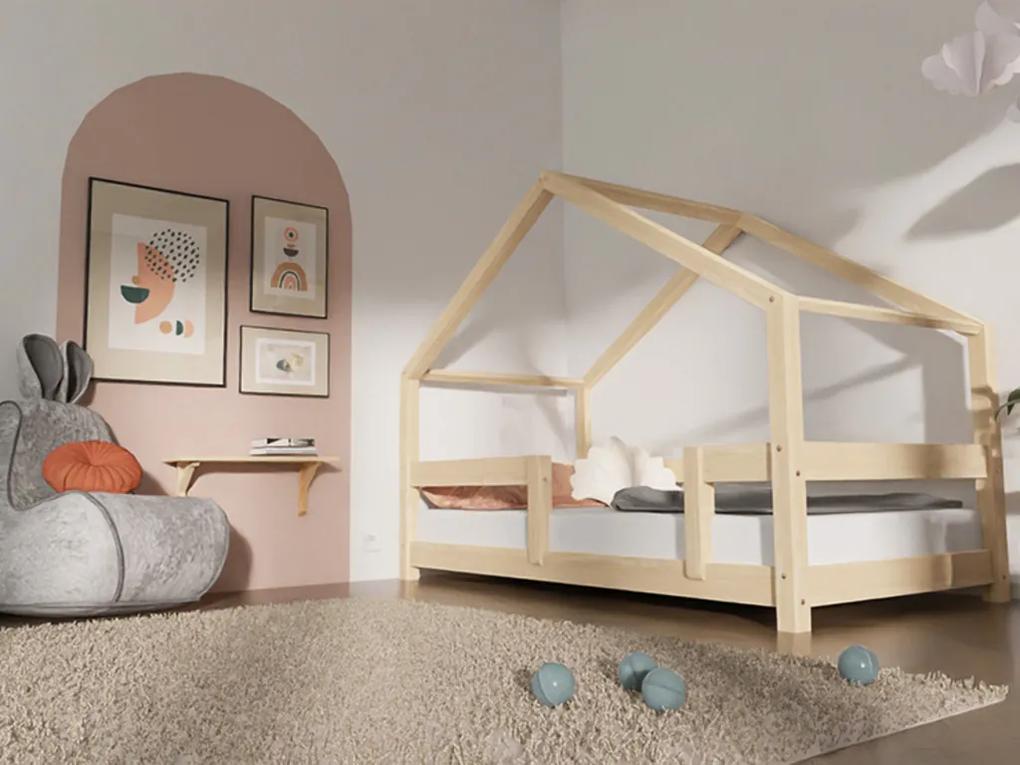 Benlemi Dětská domečková postel LUCKY s pevnou bočnicí Barva: Bílá, Rozměr: 120 x 200 cm
