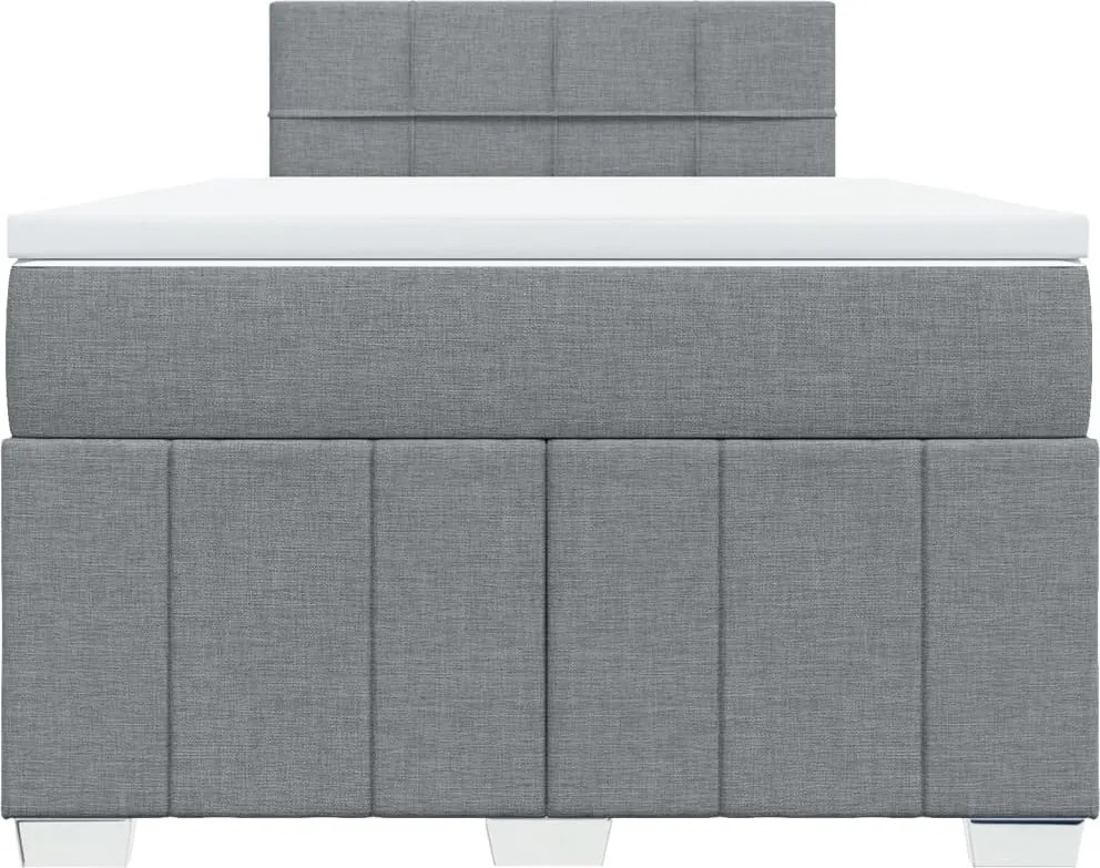 Box spring postel s matrací světle šedá 120x190 cm textil 3289307