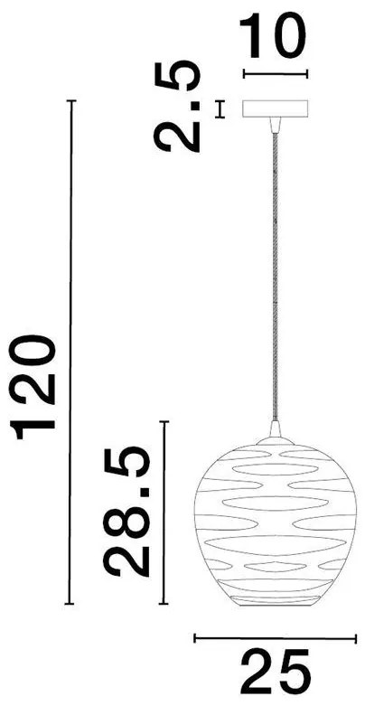 Nova Luce Závěsné svítidlo EVLEEN matný černý kov a světle šedé sklo E27 1x12W
