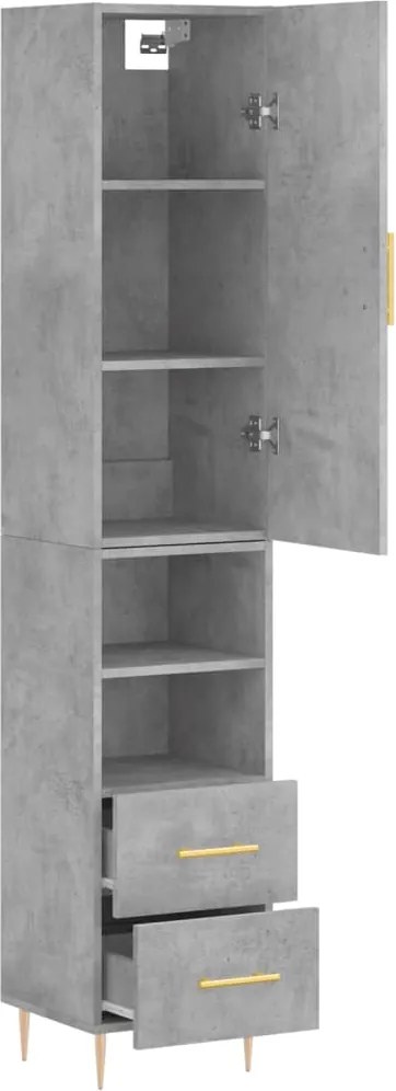 Skříň highboard betonově šedá 34,5x34x180 cm kompozitní dřevo 3198909