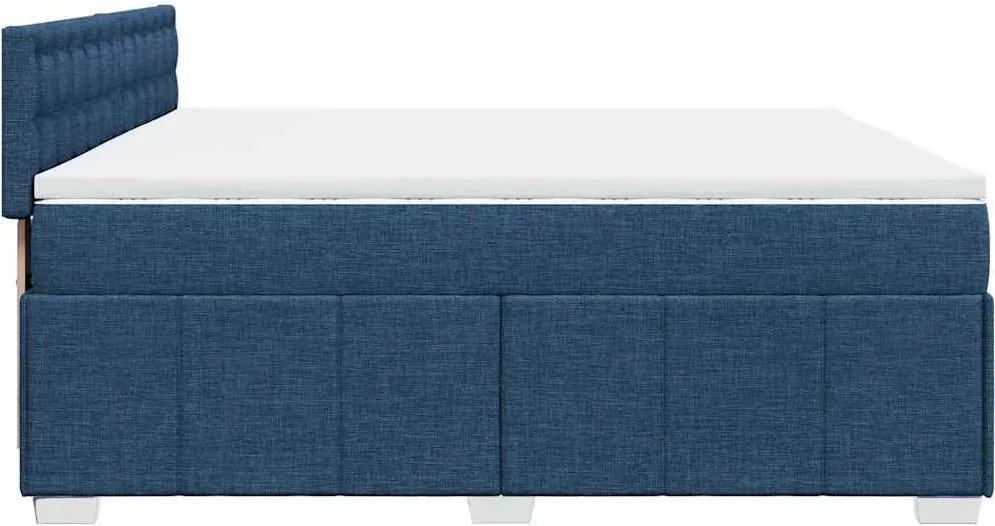 Box spring postel s matrací modrá 200x200 cm textil 3289495