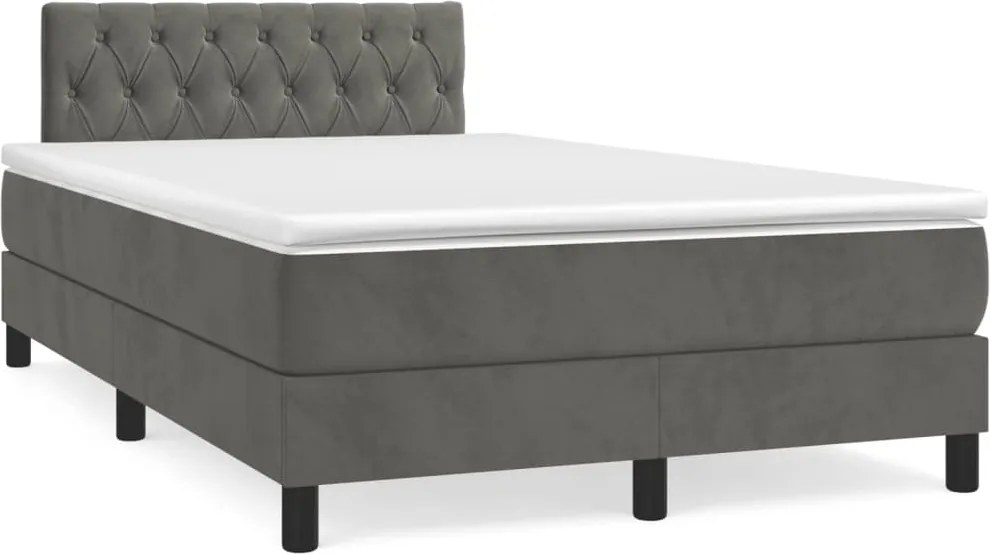 Box spring postel s matrací tmavě šedá 120 x 200 cm samet 3141474