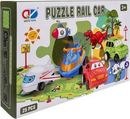 Puzzle dráha pro sestavení – silniční podložka s autíčky