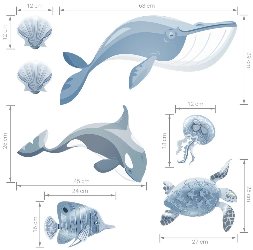 Nástěnné samolepky OCEÁN do dětského pokoje