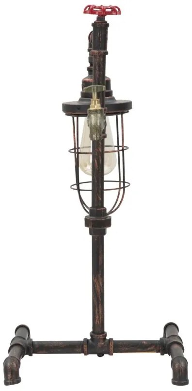 Kovová stolní lampa Mauro Ferretti Maniva II, černá/měděná