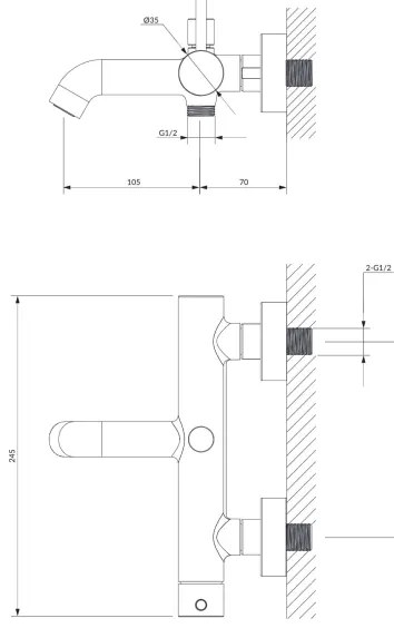 OMNIRES Y1230CR - Vanová baterie Y lesklý chrom