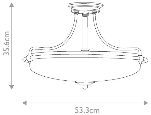 Elstead QZ-GRIFFIN-SFM-WS - Přisazený lustr GRIFFIN 4xE27/100W/230V mosaz