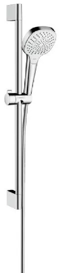 Hansgrohe Croma Select E - Set sprchové hlavice, 3 proudy, tyče a hadice, EcoSmart 9 l/min, bílá/chrom 26581400
