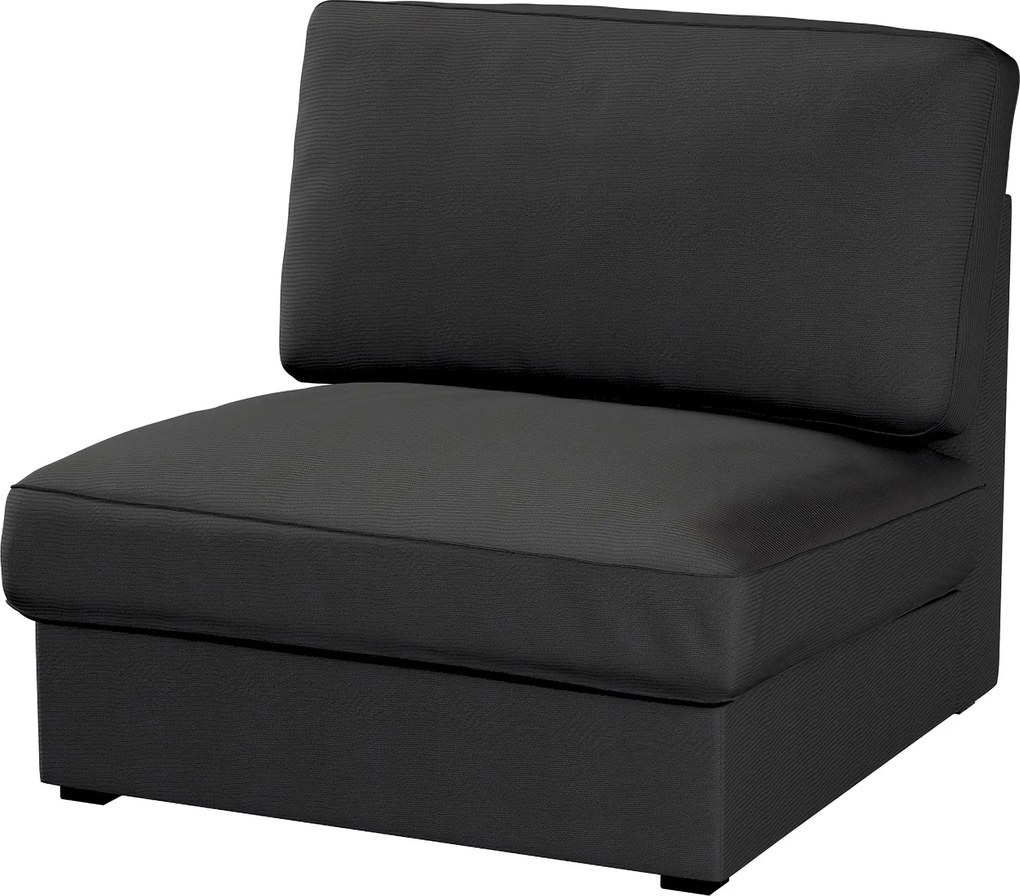 Potah na neskládací křeslo IKEA Kivik barva černá látka pletený vzor