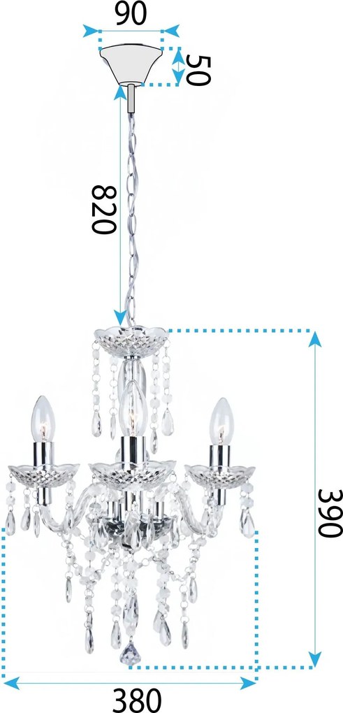 Toolight Rea, Stropní svítidlo EBT005-3CP BLACK, OSW-01240