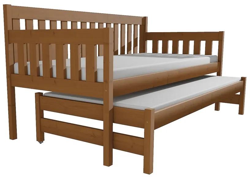 Vomaks Dětská postel s výsuvnou přistýlkou M 006 NEW* 90 x 180 cm surové dřevo