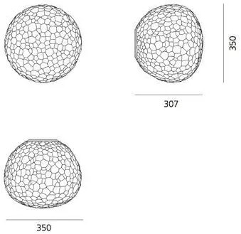 Artemide 1701010A Meteorite wall/ceiling 35, nástěnné/stropní designové svítidlo z foukaného skla, 1x150W E27, prům. 35cm