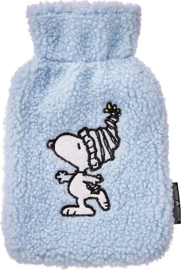 PEANUTS Mini termofor zamilovaný Snoopy v čepici - sv. modrá