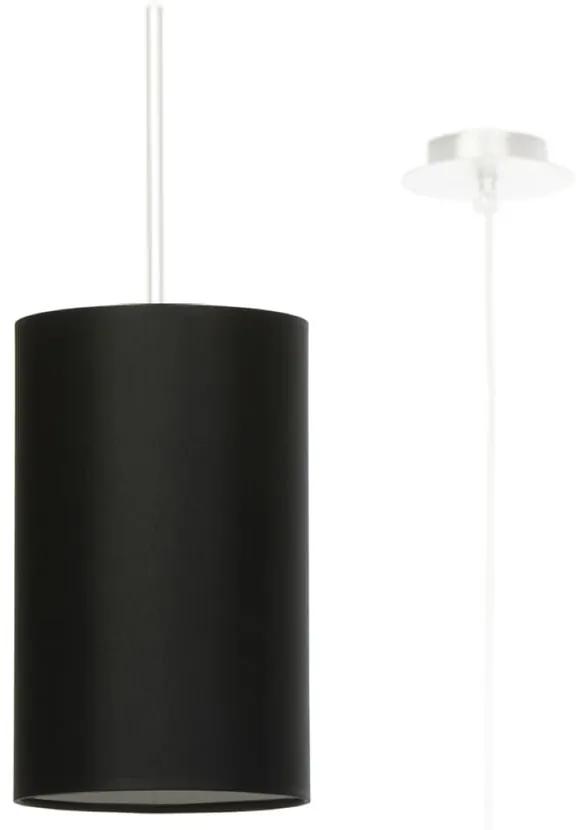 Černé závěsné svítidlo s textilním stínidlem ø 15 cm Volta – Nice Lamps