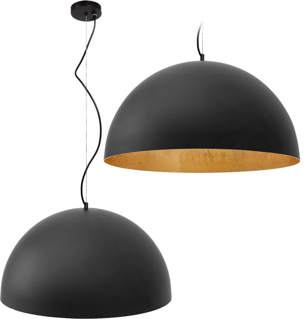 Toolight Závěsná stropní lampa s kovovou mísou černá 50cm