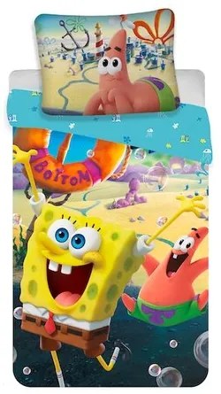 Jerry Fabrics Dětské bavlněné povlečení Spong Bob movie, 140 x 200 cm, 70 x 90 cm