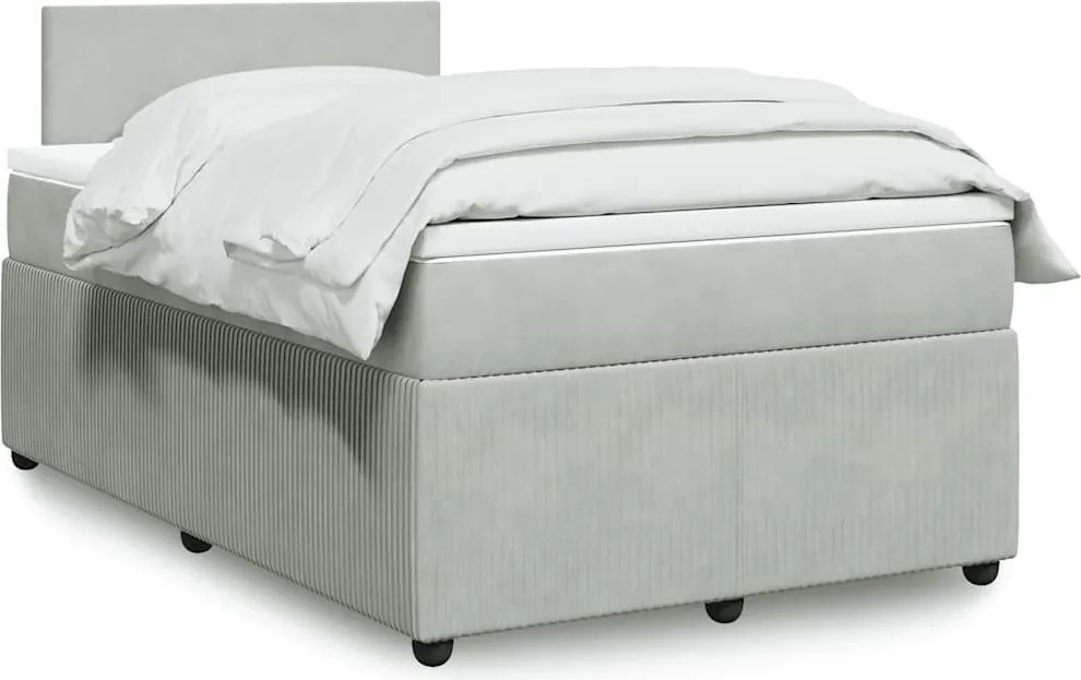 Box spring postel s matrací světle šedá 120 x 200 cm samet 3287704