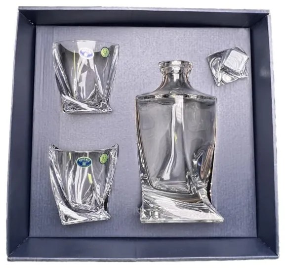 Crystalite Bohemia křišťálový whisky set Quadro 1+2