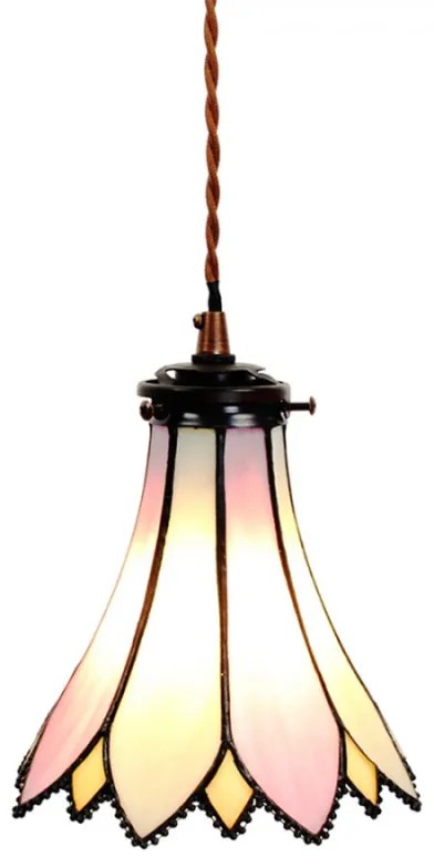 Závěsná lampa Tiffany Jurren pink – 15x115 cm