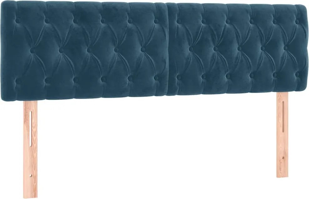 Box spring postel s matrací a LED tmavě modrá 140x190 cm samet 3134583