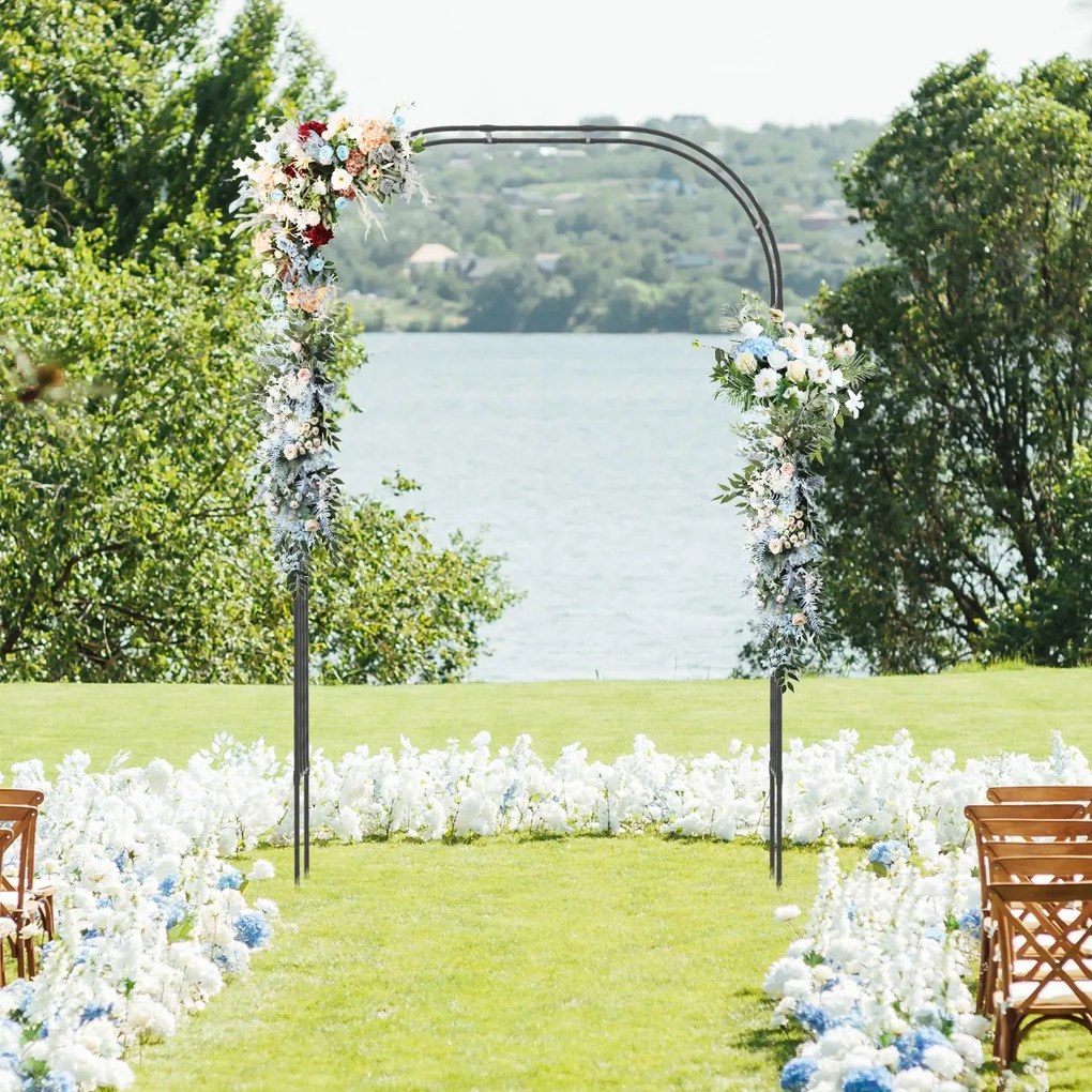 Costway Metal Rose Arch Trellis pro popínavé rostliny Vinný oblouk Velký