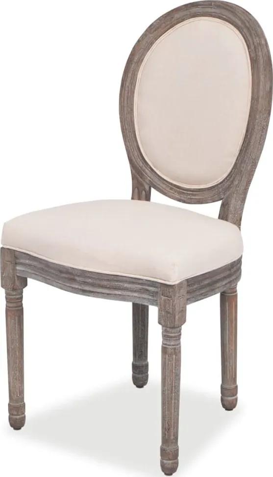 vidaXL Jídelní židle 4 ks krémové textil [244088]