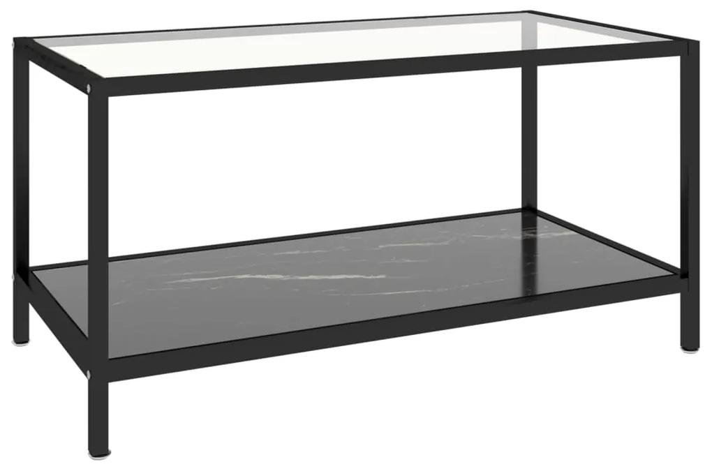 Čajové stolky 2 ks tvrzené sklo černé - Default Title