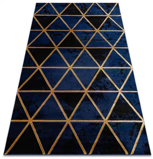Kusový koberec EMERALD 1020 Luxusní geometrický moderní modrý zlatý Rozměr: 160x220 cm