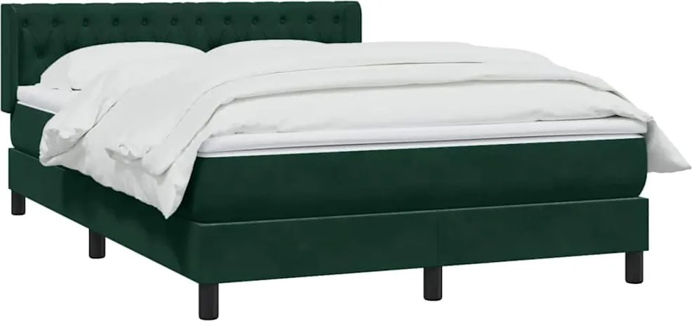 Box spring postel s matrací tmavě zelená 160x220 cm samet 3318414