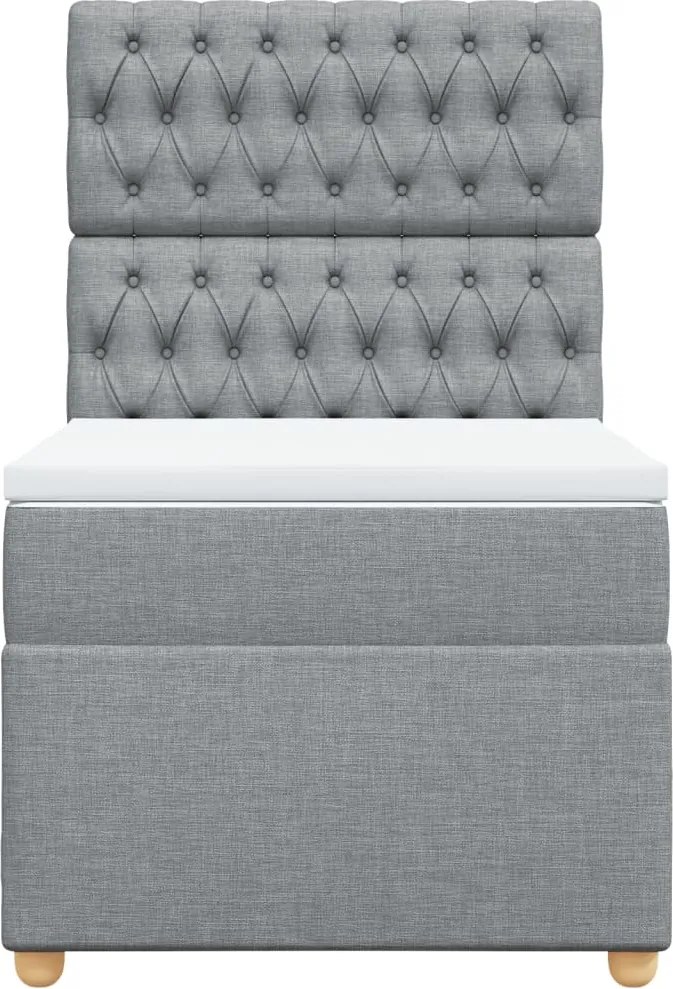 Box spring postel s matrací světle šedá 90x190 cm textil 3291142