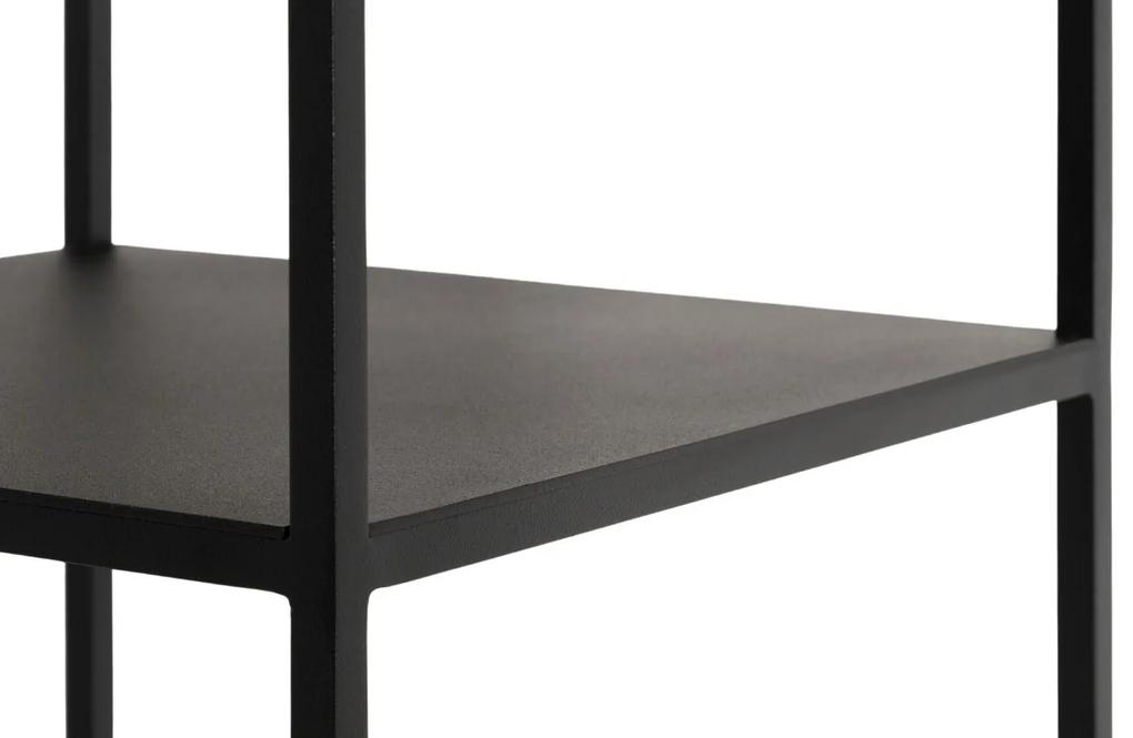 Nordic Design Černý kovový regál Moreno 230 cm