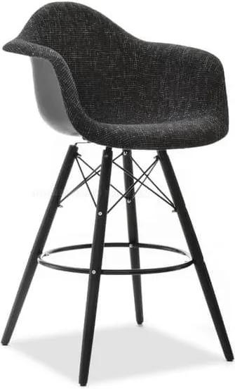 design4life Elegantní barová židlička MERLOTE šedá glamour, černá