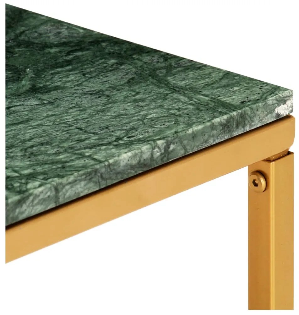 Konferenční stolek zelený 60x60x35cm pravý kámen mramorový vzor - Default Title
