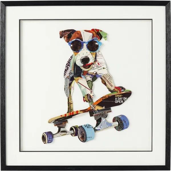 Obraz s rámem Art Skater Dog 65×65 cm