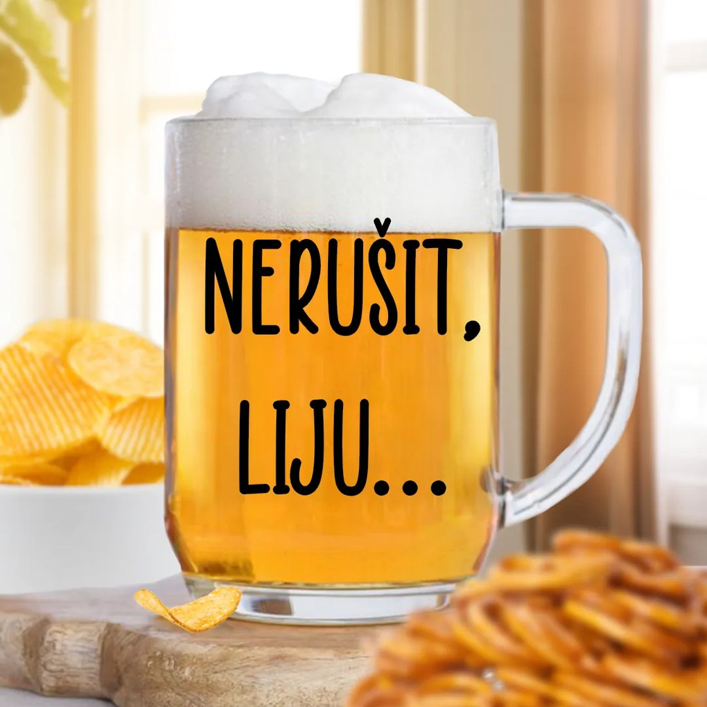 Ahome CZ Džbánek na pivo 0,5 l - Nerušit, liju