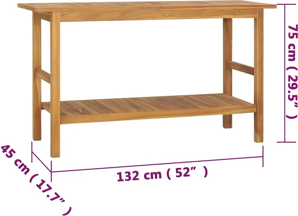 Koupelnová skříňka masivní teak 132 x 45 x 75 cm 318482