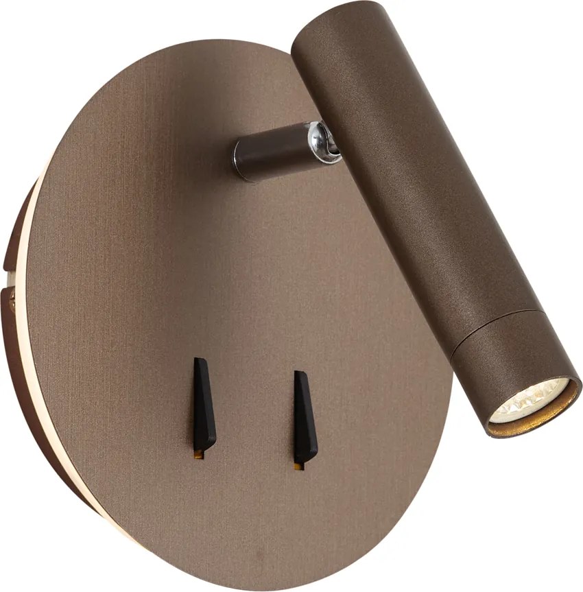 Moderní nástěnné svítidlo tmavě bronzové vč. LED s USB-C - Croft
