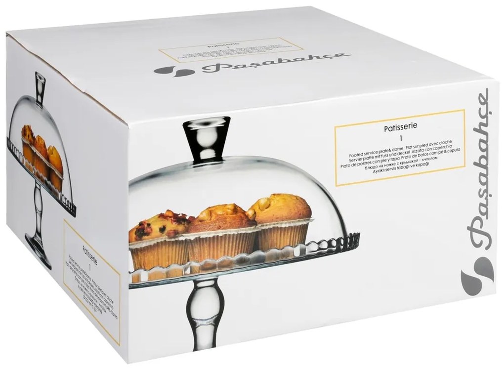 Skleněný servírovací tác na noze Lara1, (fi) 32 cm