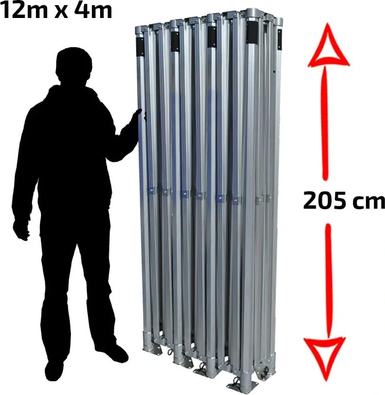 Nůžkový párty stan RedX® PROFI EXTREME 4x12 m (Nůžkový párty stan 4x12 m v naší nejbytelnější hliníkové verzi s možností potisku)