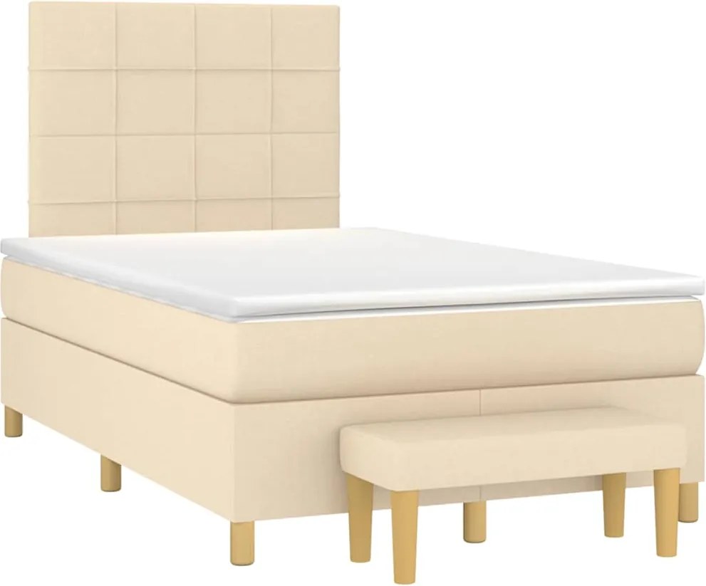 Box spring postel s matrací krémová 120x190 cm textil 3270409