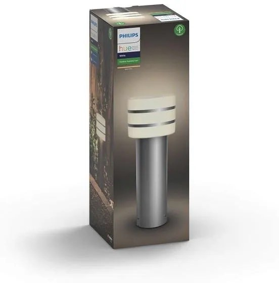 PH 17405/47/P0 Hue White Venkovní sloupkové svítidlo Philips Tuar 17405/47/P0 nerez, 2700K, 40cm - PHILIPS HUE (915005561601)