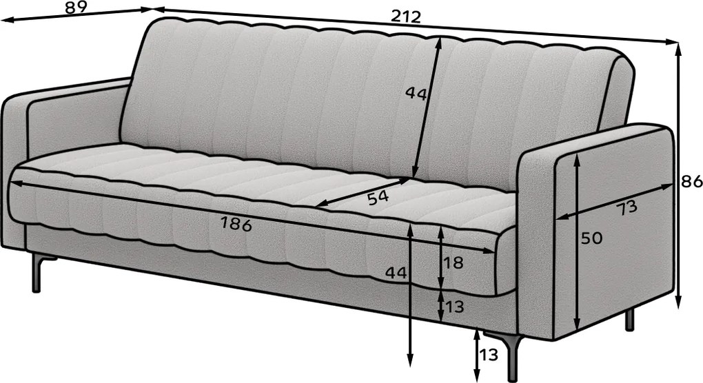 Eltap Rozkládací pohovka Roneyy Materiál a barva potahu: Jarell 04 - šedá