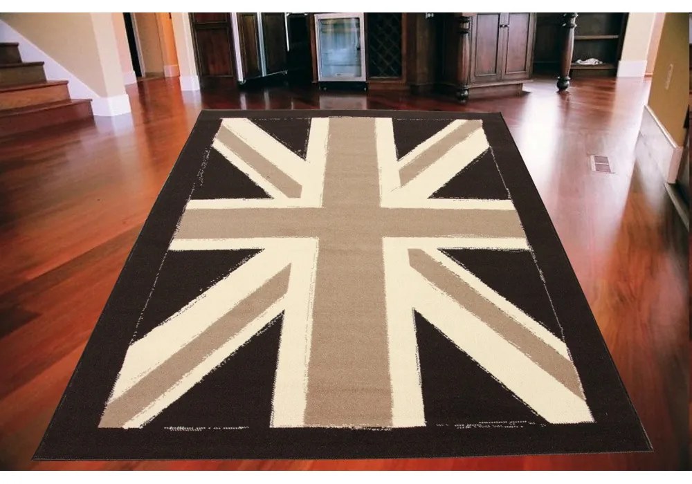 Kusový koberec PP Cross hnědý, Velikosti 140x200cm