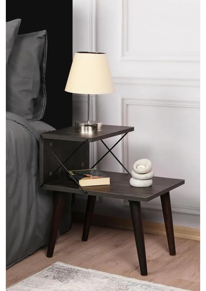 Asir | Noční stolek CROSS 55x50 cm hnědá | AS1225