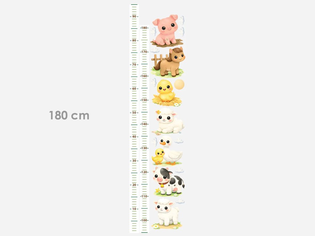 Metr mláďata z farmy textilní přelepitelné samolepky na zeď výška 160 cm