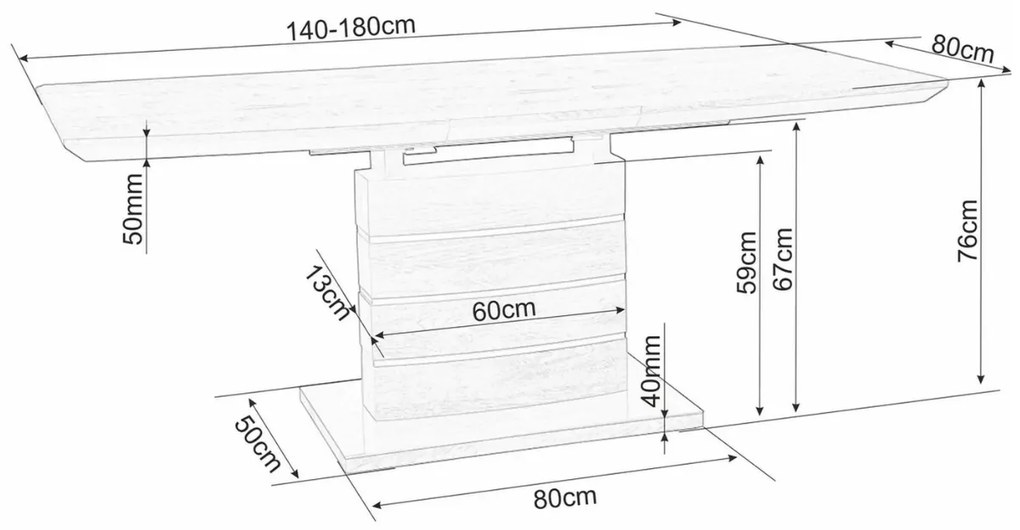 Rozkládací jídelní stůl Leonardo 140/180 cm dub artisan