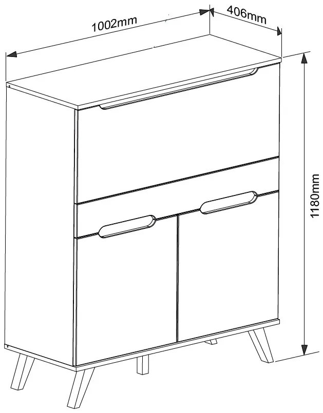 Sekretář s výklopným stolkem Scandi, bílá/dub nox