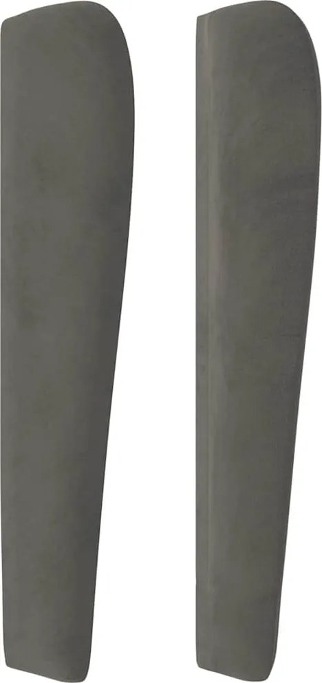 Čelo postele typu ušák tmavě šedé 203x23x118/128 cm samet 3118163